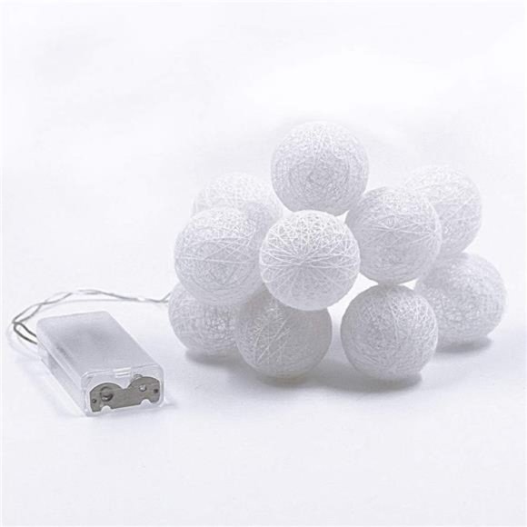 Holiday | 2 Pack Cotton Balls String Lights Battery Operated 1 Led ...
